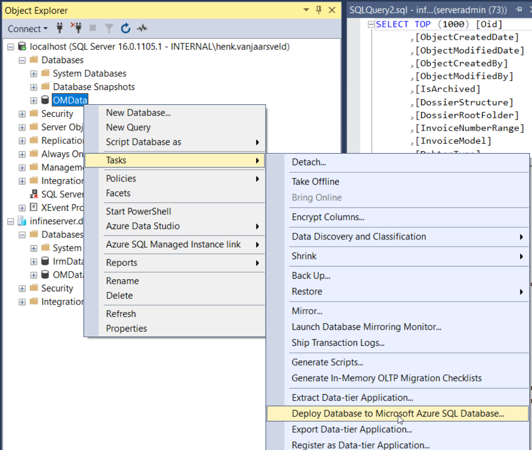 Hoe migreer ik een SQL (Express) database naar Azure SQL?